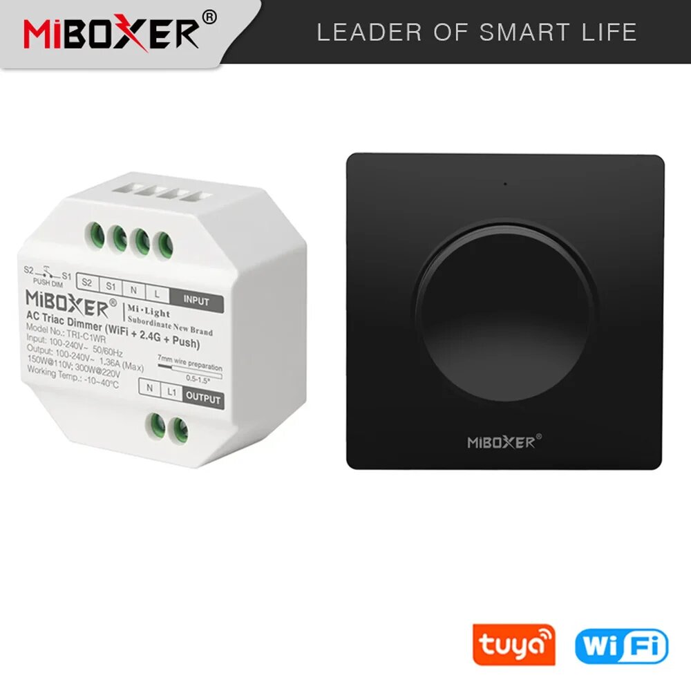 MiBoxer AC Triac Диммер Wi-Fi, Цвет: K1B and TRI-C1WR