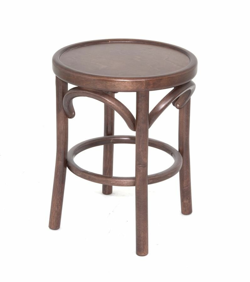 Табурет деревянный Венский темный тон с твердым сиденьем, без подлокотников