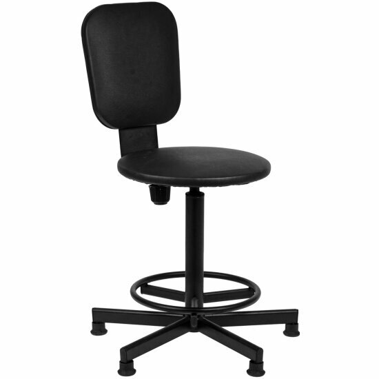 Стул кассира Comfur ресепшен РС37, без подлокотников, кожзам, черное