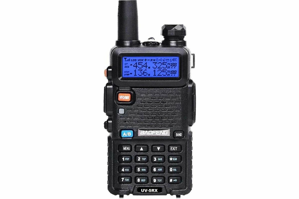 Baofeng UV-5RX радиостанция 136-174/200-260/400-520 МГц 128 каналов 5 Вт 1800 мАч