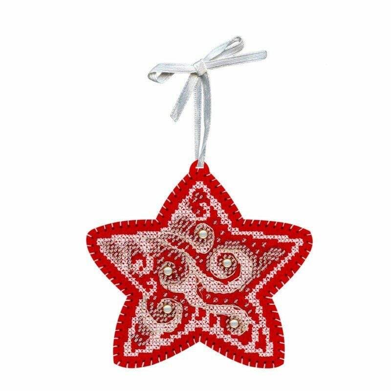 Набор для вышивания Жар-Птица #Т-1092 Морозные узоры. Звёздочка, Счетный крест, 11 х 10 см