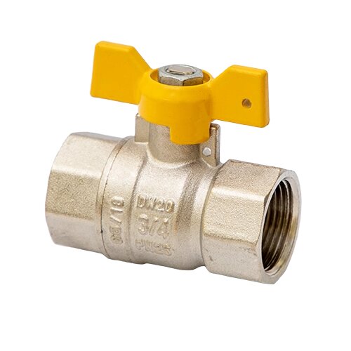 MVI Кран шаровой газовый полнопроходной 3/4" ВР/ВР, ручка бабочка