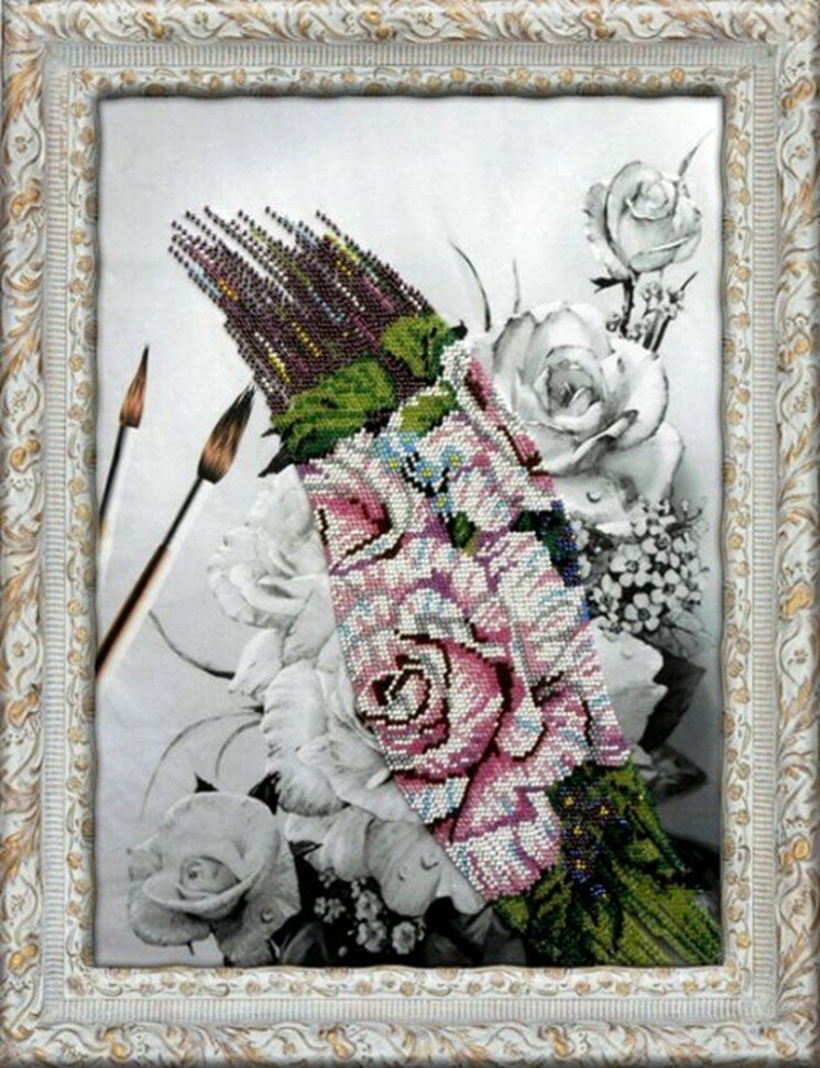 Набор для вышивания Вышиваем бисером #В-56 Розы, Вышивка бисером, 27 x 37 см