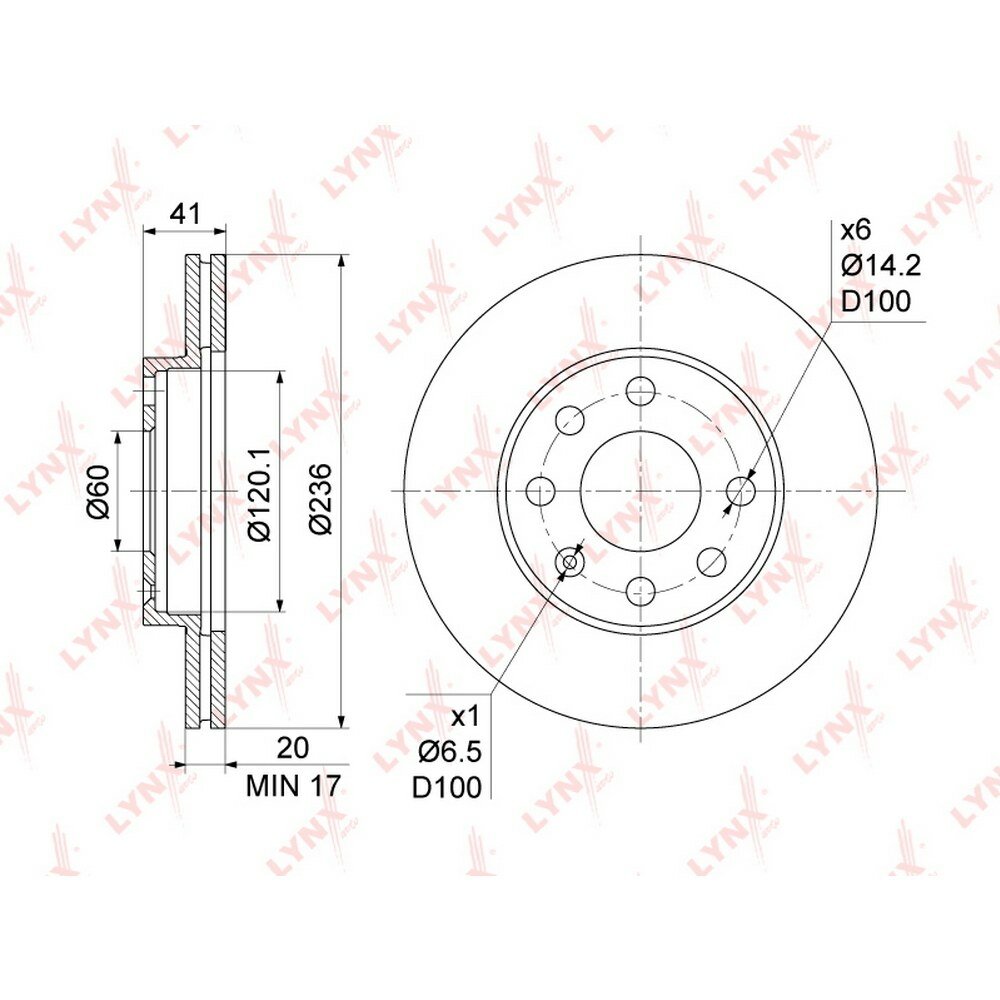 Диск тормозной opel astra f 1.4-1.7d 91-98 / corsa a/b 1.2-1.7d > lynxauto bn-1120