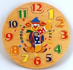 Рамка вкладыш для малышей "Часы-цифры", деревянные развивающие игрушки "Чудо-дерево"