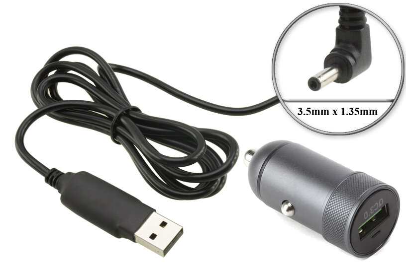АЗУ 9.0V, 2.00A, 3.5x1.35, угловой штекер, USB кабель QC, для Pax S90 и др.