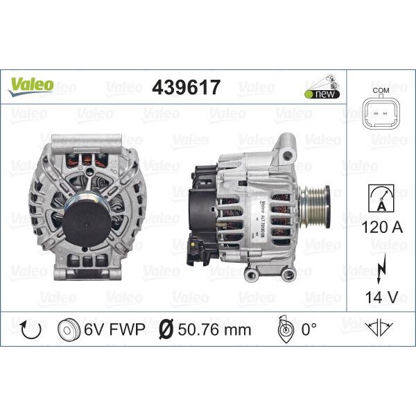 Генератор для автомобиля, VALEO 439617 (1 шт.)