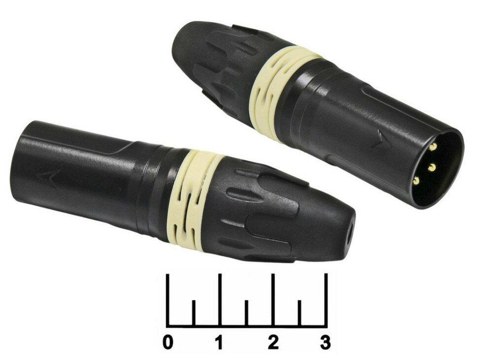 Разъем XLR штекер металл белый gold