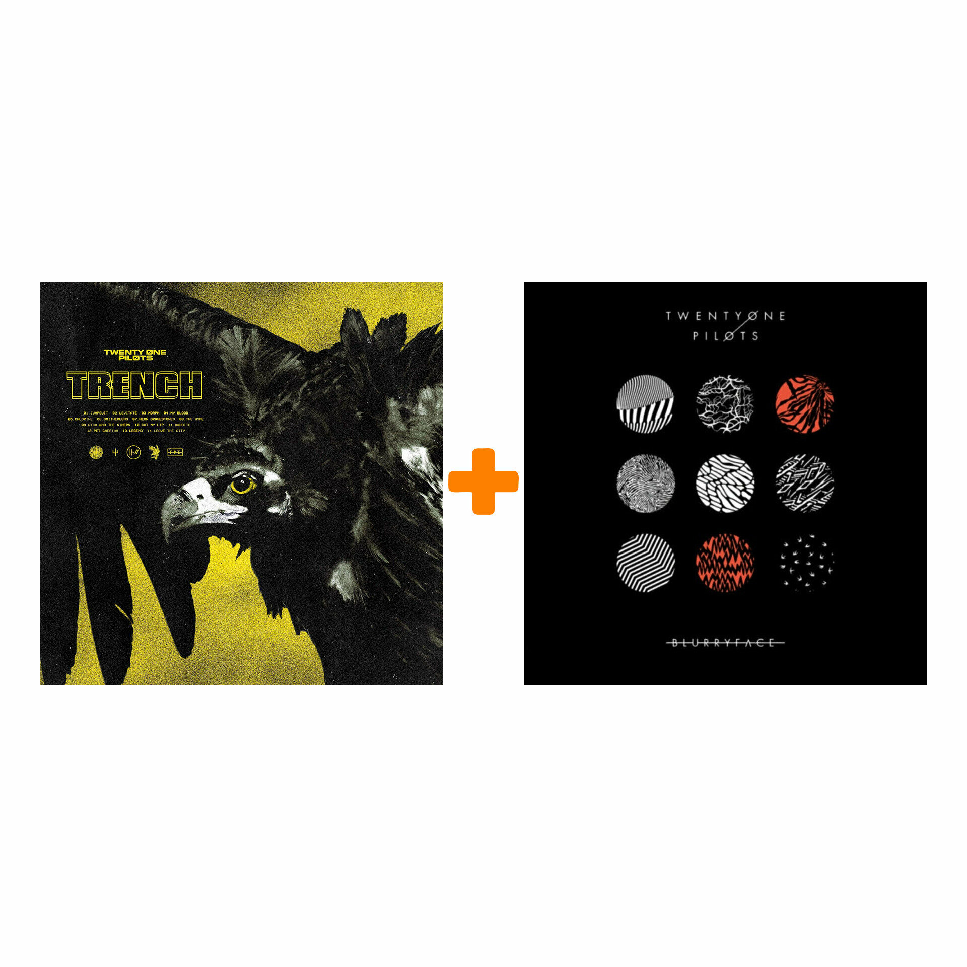 Набор для меломанов «Рок»: Twenty One Pilots – Blurryface (2 LP) + Twenty One Pilots – Trench (2 LP)