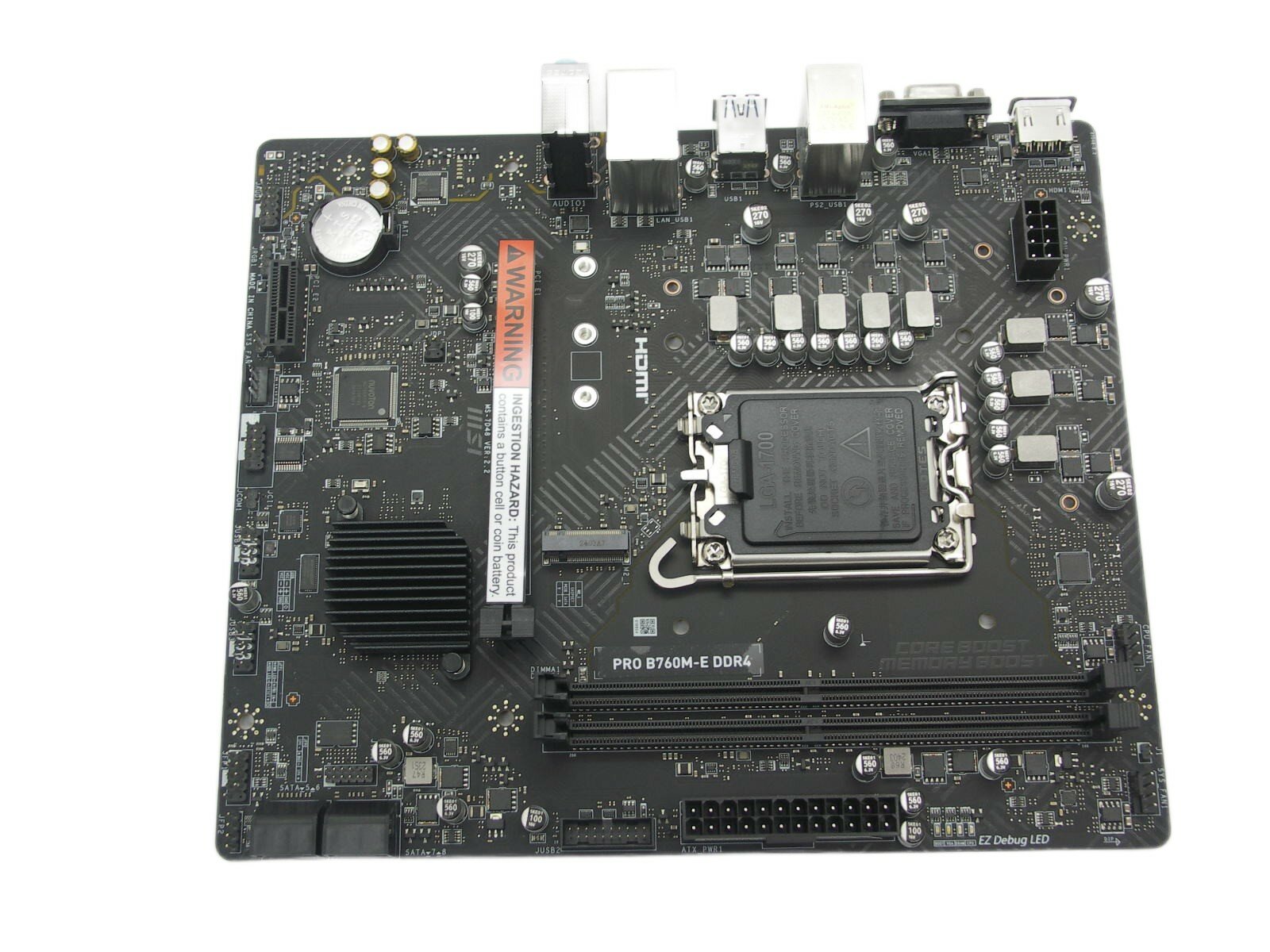 Материнская плата S-1700 MSI PRO B760M-E, B760M/2DDR4/HDMI/VGA/mATX