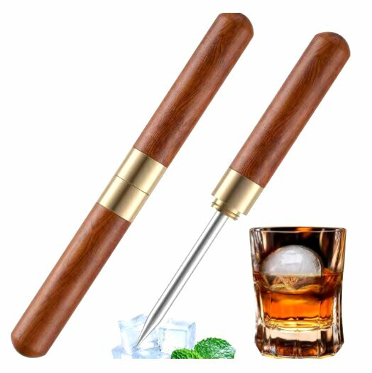 Нож для колки льда Хандзо Айс "Катана", сталь, дерево, в футляре, коричневый.