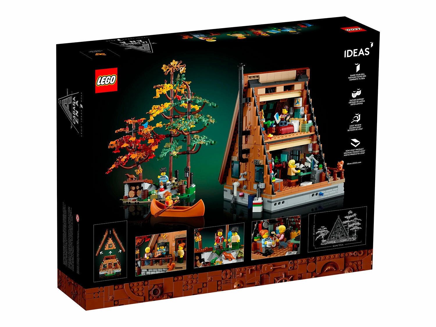 Конструктор LEGO Ideas 21338 Сельский домик A-Frame Cabin, 2082 дет, 4 минифигурки