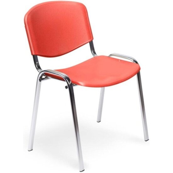 Стул для посетителей Attache UP_EChair Rio(изо) хром, пластик красный