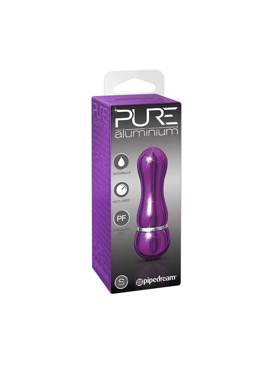Фиолетовый алюминиевый вибратор PURPLE SMALL - 7,5 см.