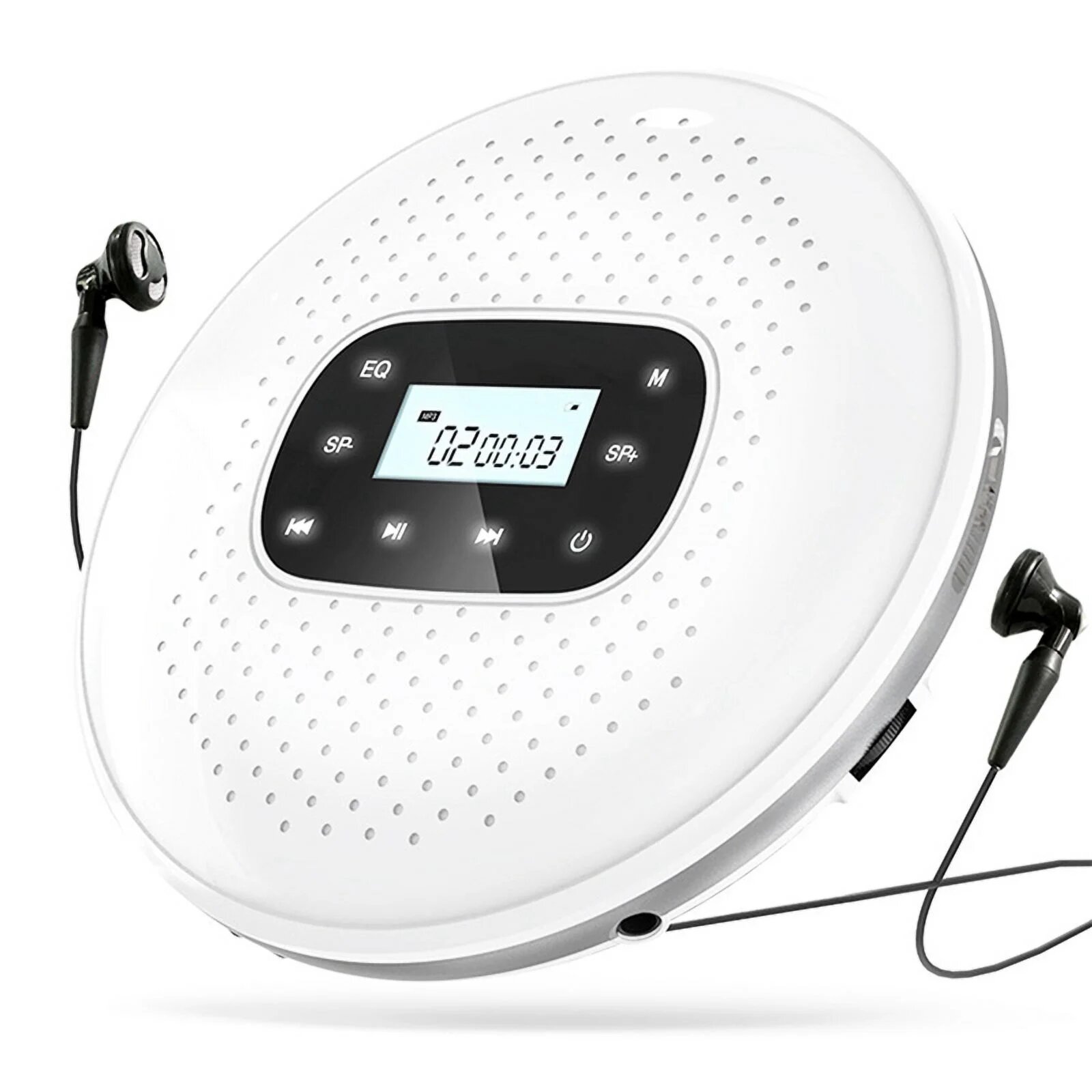 Портативный CD Walkman перезаряжаемый интеллектуальный сенсорный экран CD-плеер цифровой дисплей стереодинамик для студентов белый