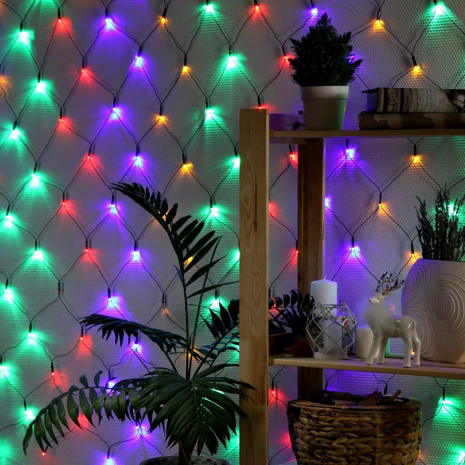 Гирлянда интерьерная Сеть IP20, тёмная нить, 144 LED, свечение мульти, 8 режимов, работает от сети 220 В