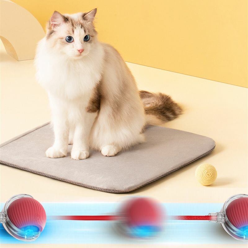 Игрушка для домашних животных умный мяч для кошек - вес зарядного порта 55 г пищевой силикон красный 1 шт.