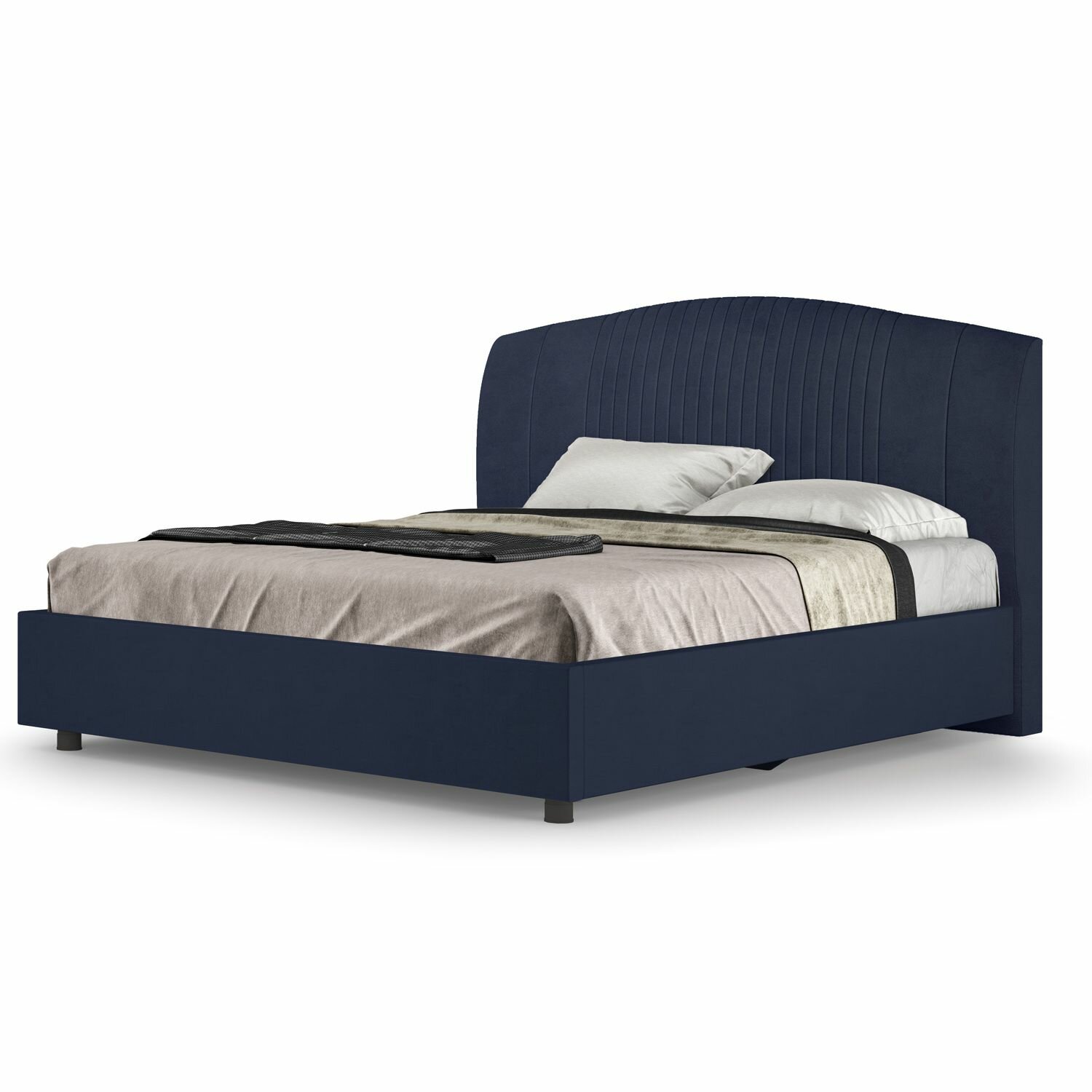 Кровать-12М с подъёмным ортопедическим основанием 1800 ткань Catania dark blue (Кураж)