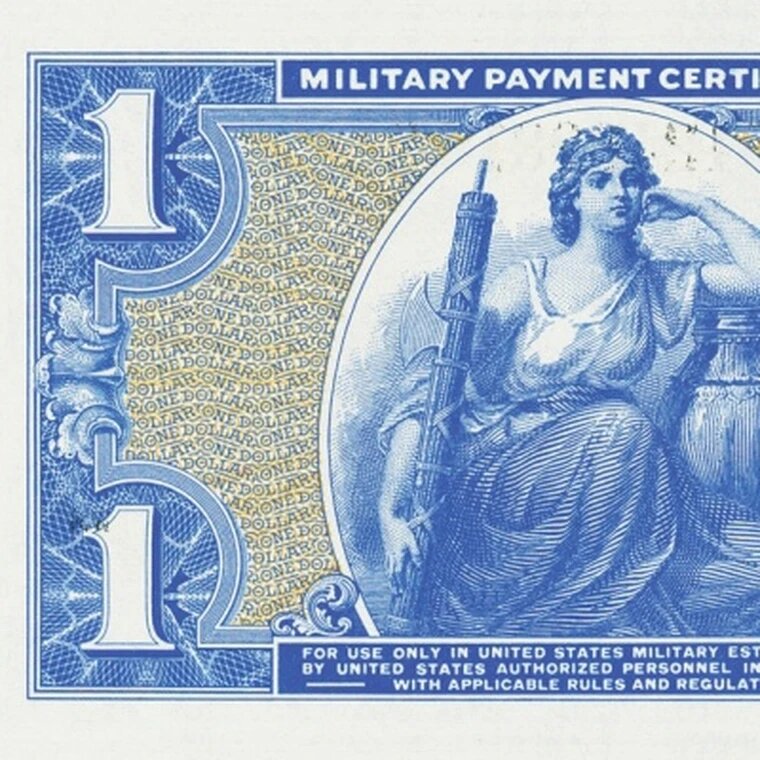 1 доллар 1958 военный сертификат США, сувенирная копия, банкноты и купюры редкие коллекционные