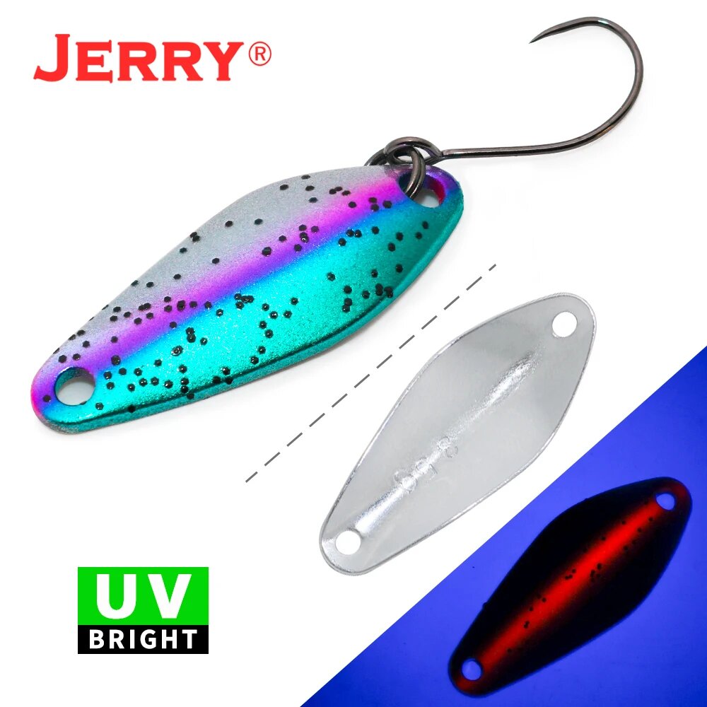 Jerry Draco Micro Spoon Trout Lures UL UV Colors Сверхлегкие рыболовные снасти Пресноводная искусственная приманка