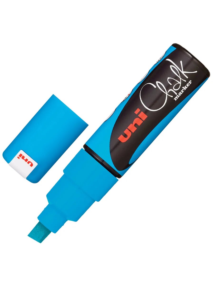 Маркер меловой, 8 мм, синий, влагостираемый