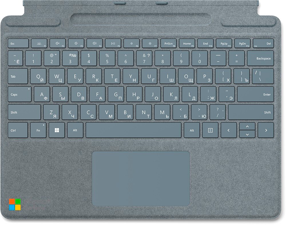 Клавиатура Microsoft Surface Pro X/8/9/10/11 Signature Keyboard Ice Blue Alcantara RUS