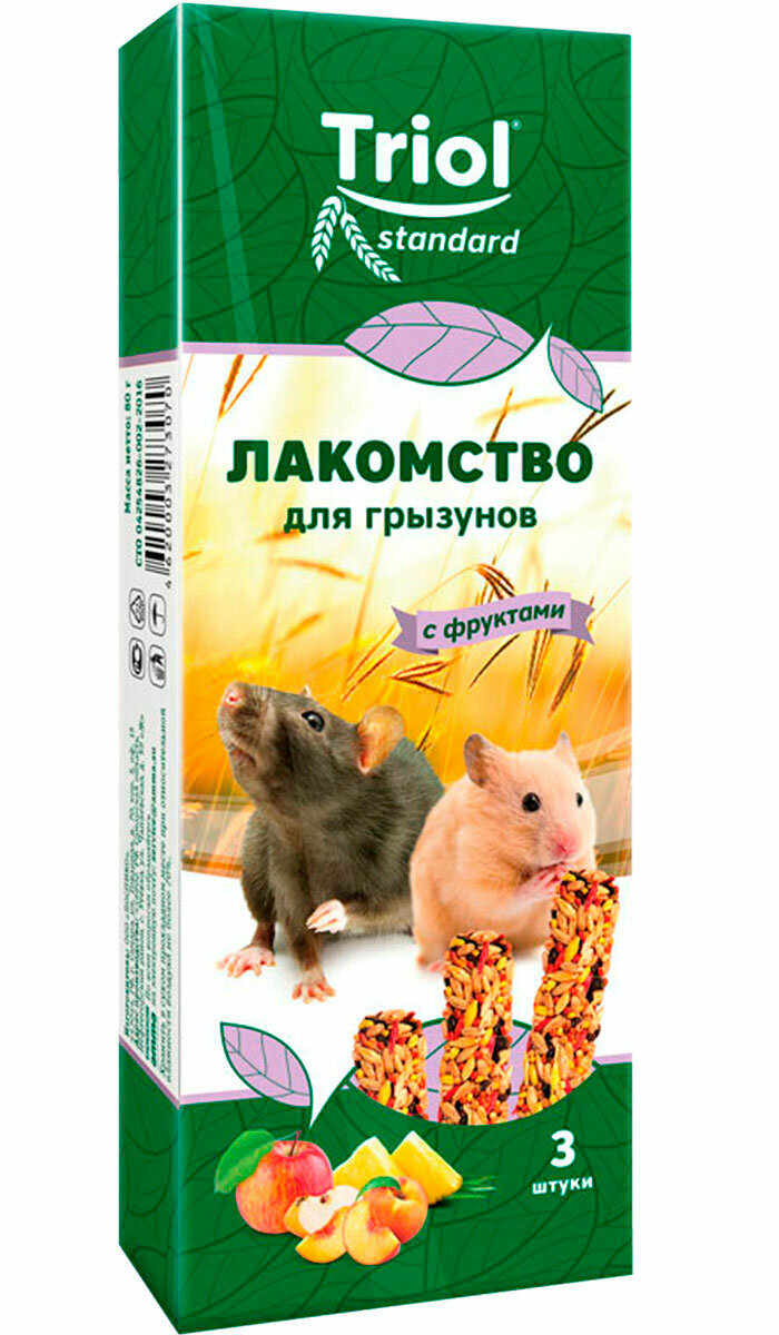 TRIOL STANDARD лакомство для грызунов с фруктами (3 шт)