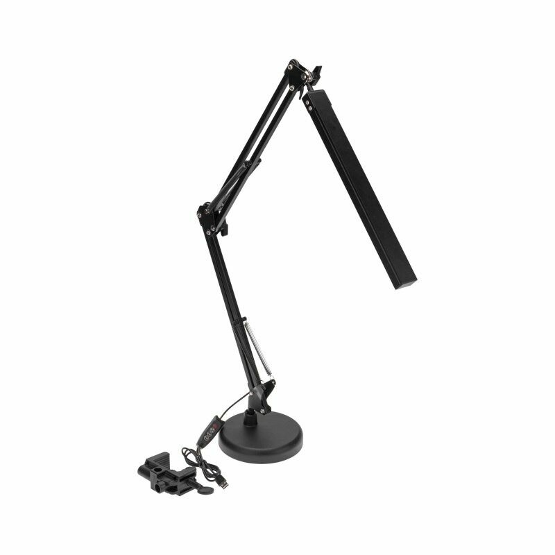 Светильник настольный с 2 креплениями (подставка и струбцина) LED, 10Вт, черный REXANT