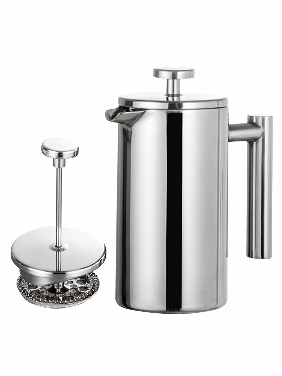 Кофеварка French Press на 800 мл, 1000 мл, 350 мл, кофеварка из нержавеющей стали с двойными стенками и изоляцией, герметичная, можно мыть в посудомоечной машине