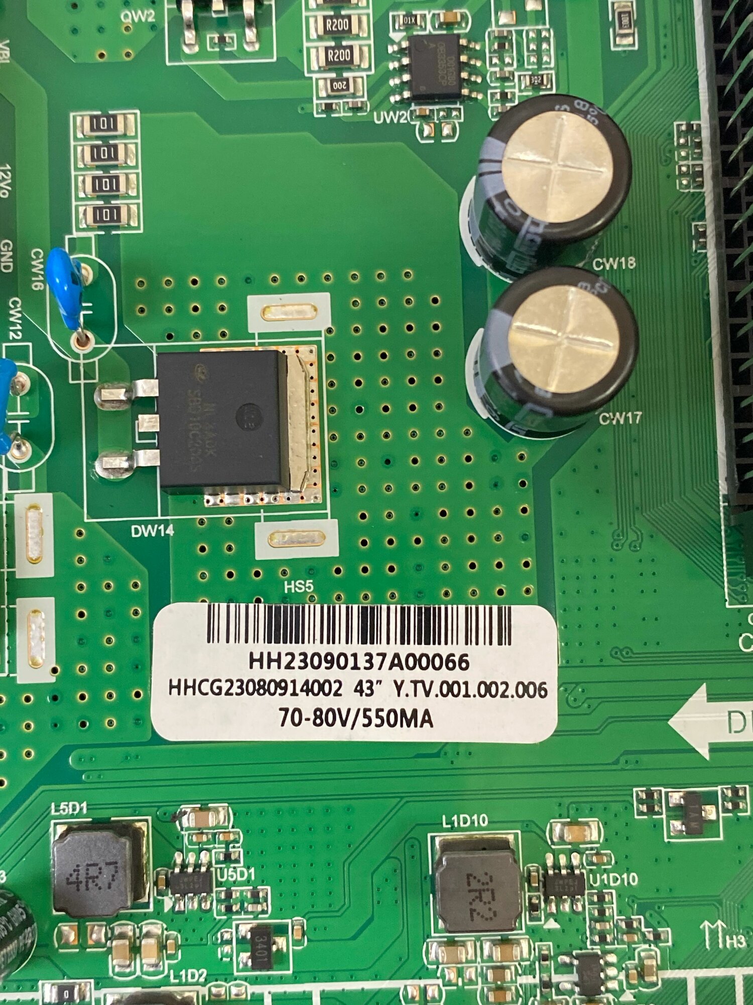 Плата основная (T. RT2853P739), для телевизора HI RX-43U01FB