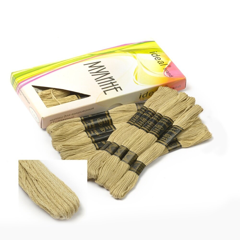 Нитки мулине IDEAL 100% хлопок, 24х8 м, цвет 371 (МУЛ. ТВ. IDEAL.371)