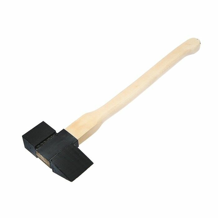 Колун ЛОМ топор из стального проката, с березовым топорищем и отбойником, 3,5 кг (4731648)