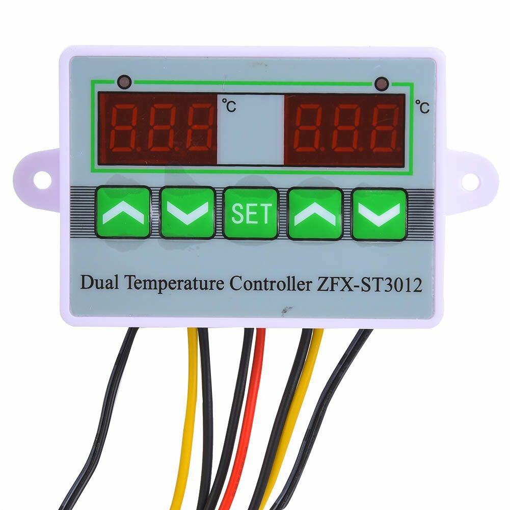 Регулятор температуры ST3012 Интеллектуальный двухканальный переключатель контроля температуры с цифровым дисплеемAC220V