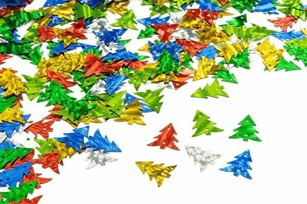 Пайетки россыпью TBY 11х16 мм, цвет ассорти, елочка, упаковка 50 г (TBY. FLK780. АСС)