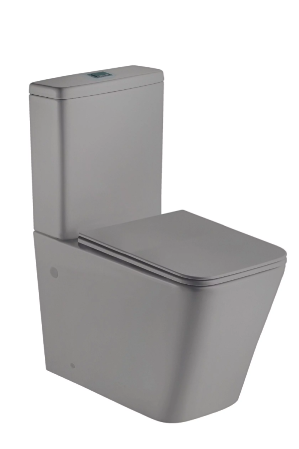 Унитаз-компакт WeltWasser WW GELBACH 011 ST MT-GR безободковый, с сиденьем микролифт, серый матовый