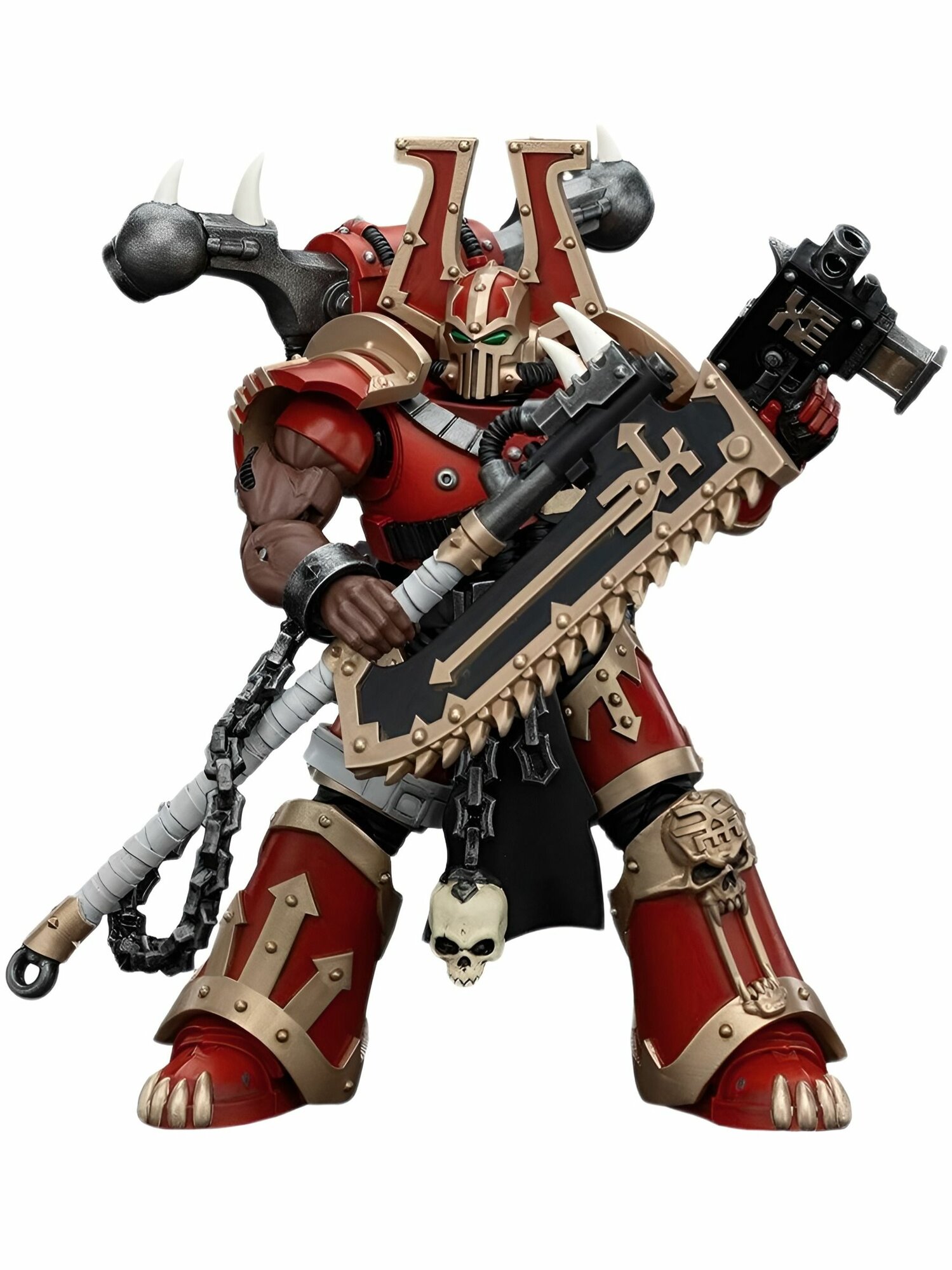 Подвижная фигурка JOYTOY Warhammer World Eaters Khorne Berzerker with Eviscerator Chainaxe коллекция игрушек