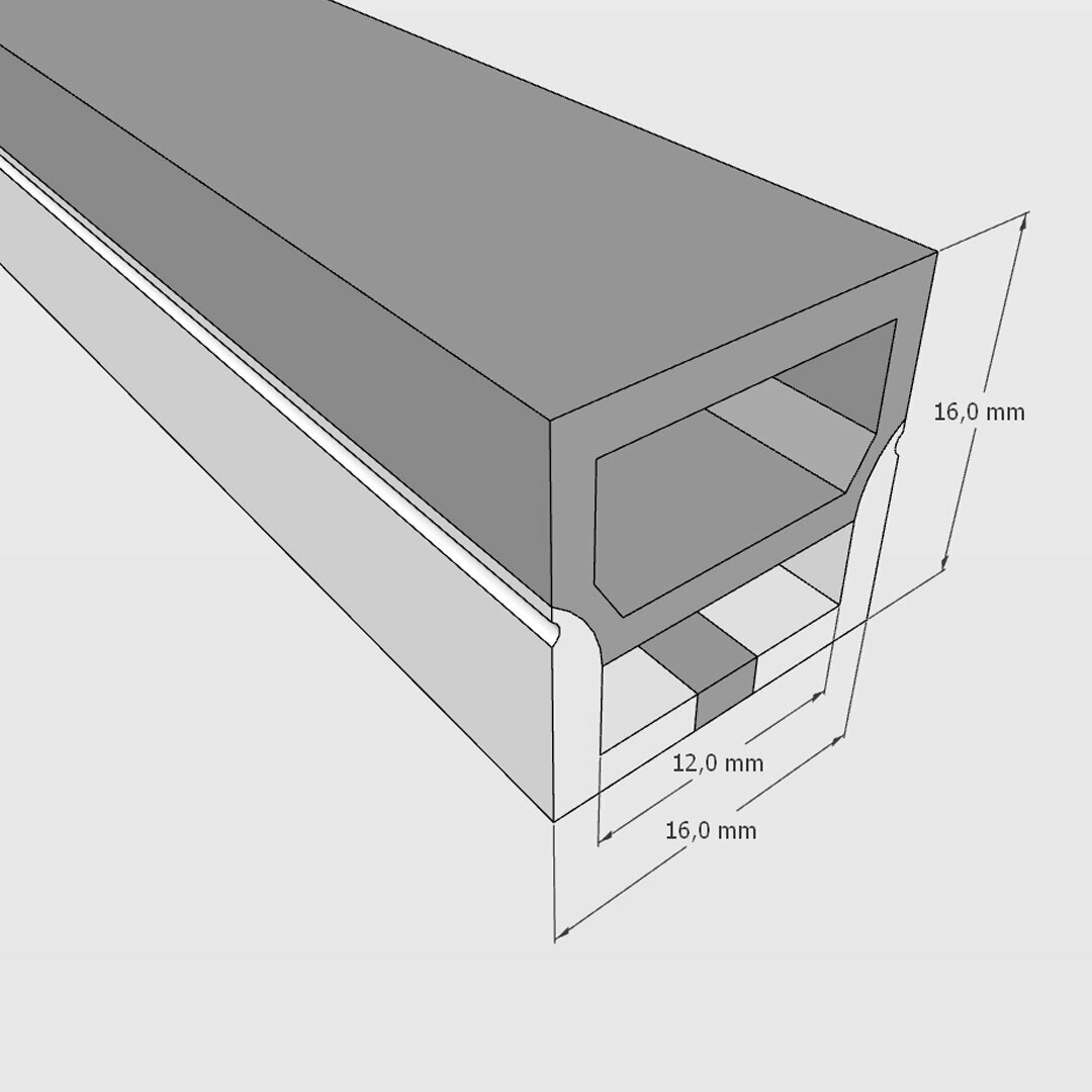 Cиликоновая оболочка T1616 S38 (16*16mm, трехстороннее свечение, pcb 10mm)