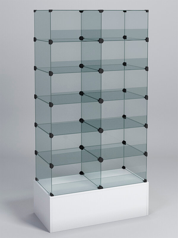 Витрина "КУБ" №609-КО (без дверок, передняя стенка - стекло), Белый
