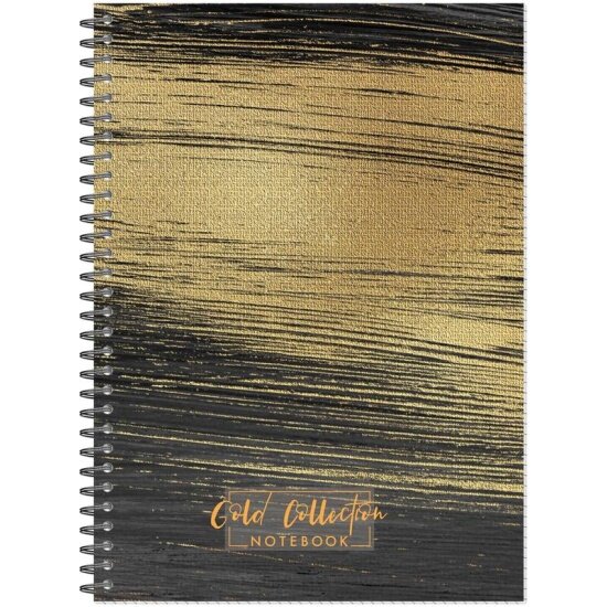 Бизнес-тетрадь Attache А4 96л Selection Gold Collection клет, спир, карт, черн
