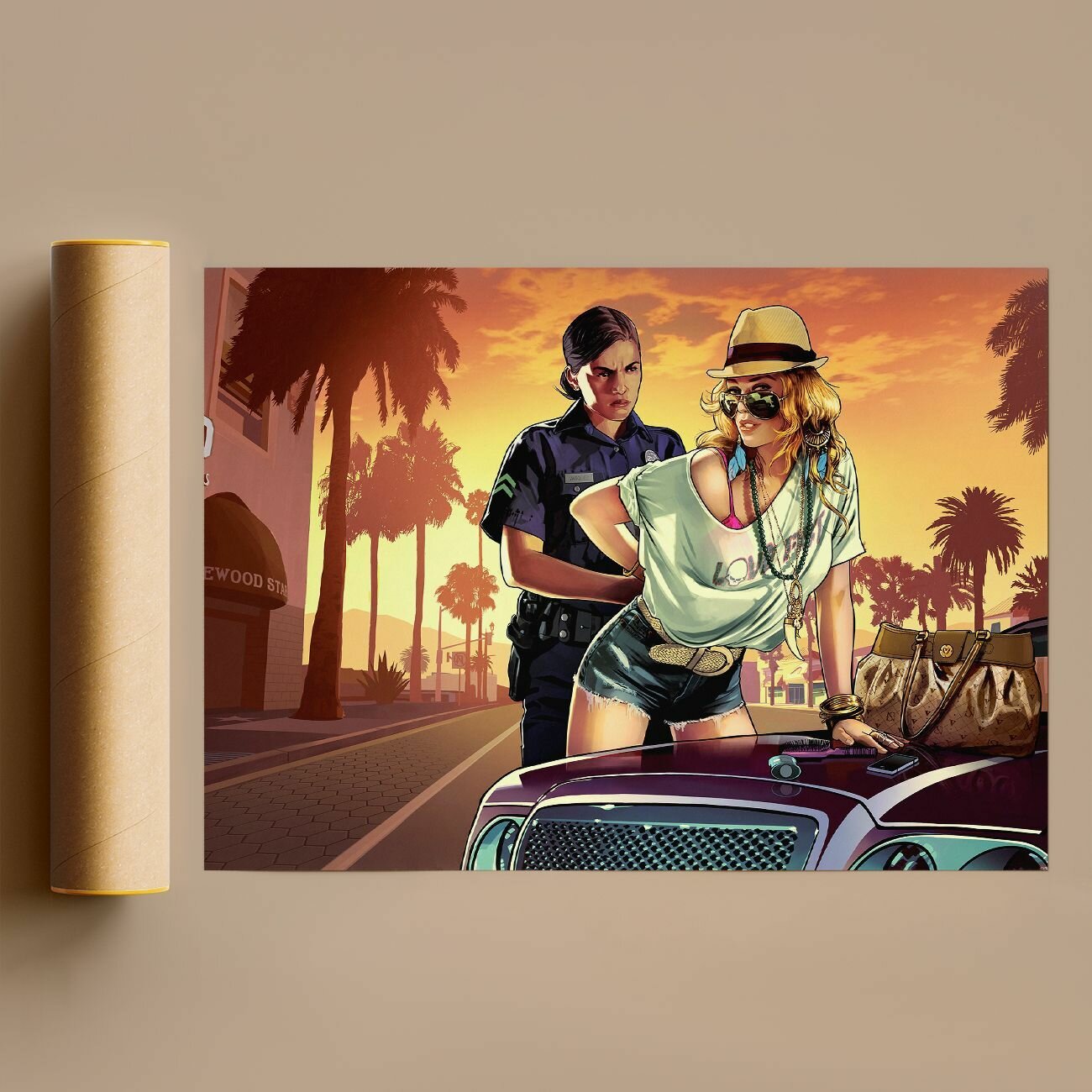 Постер ГТА 5 40х50 см без рамы/ Grand Theft Auto V/ GTA Плакат для интерьера, в подарок