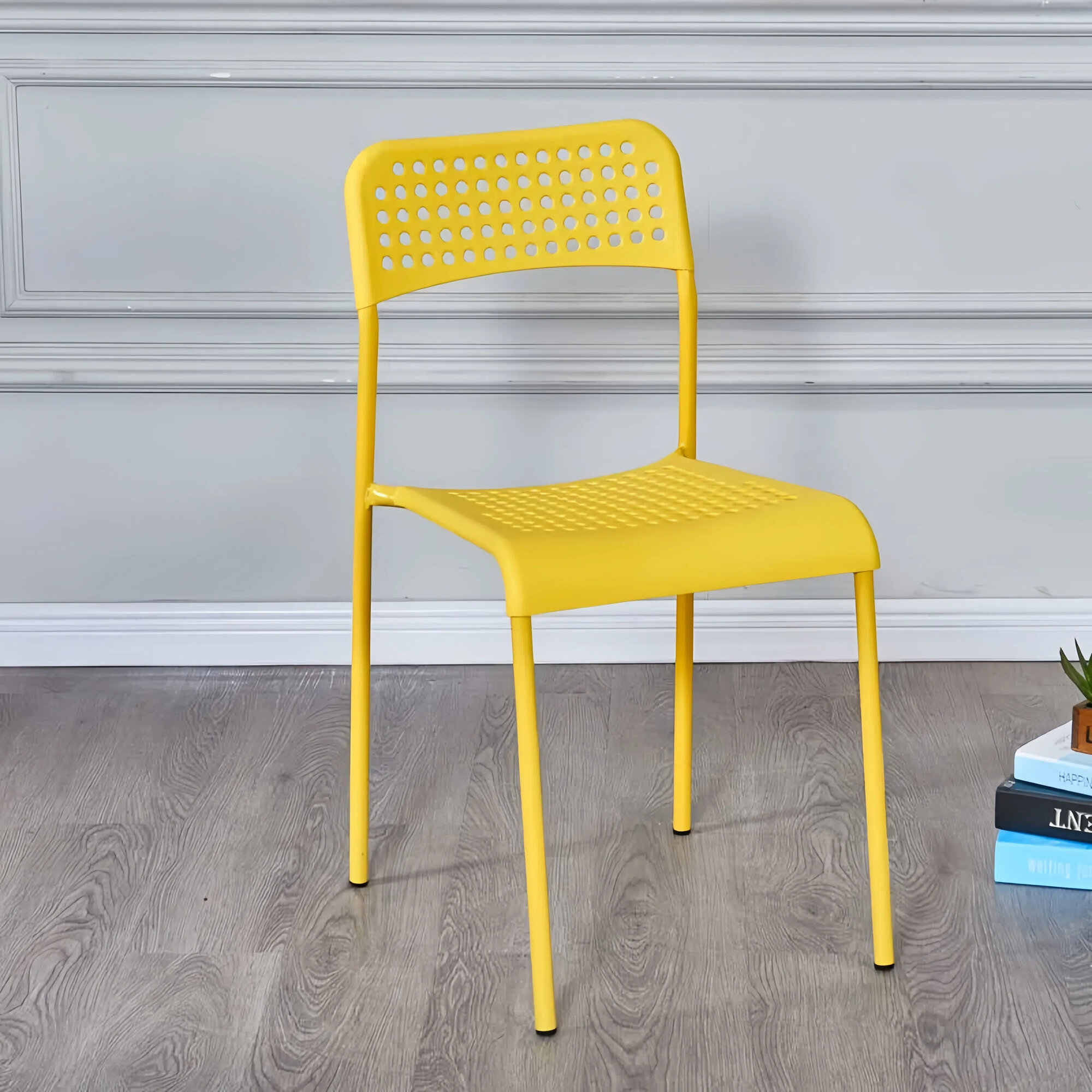 Стул TetChair "Adde Modern", металлический каркас, пластик, желтый