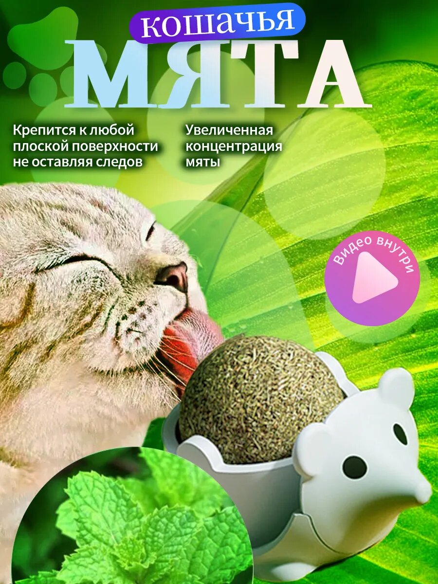 Игрушка для кошек "Ёжик", с кошачьей мятой, массажный, антистресс-эффект
