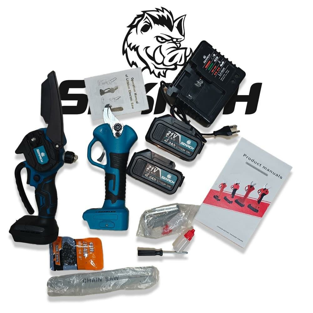Набор цепная пила и секатор Бесщеточные аккумуляторный