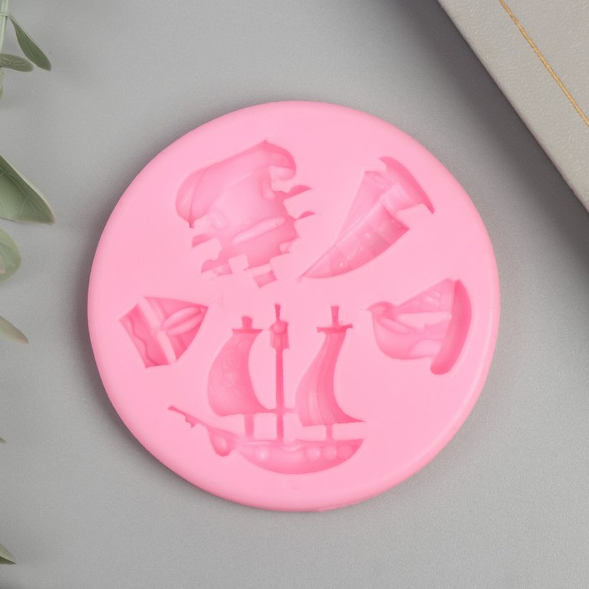 Силиконовый молд, форма для заливки «Корабли», 5 предметов, 8×8×1 см