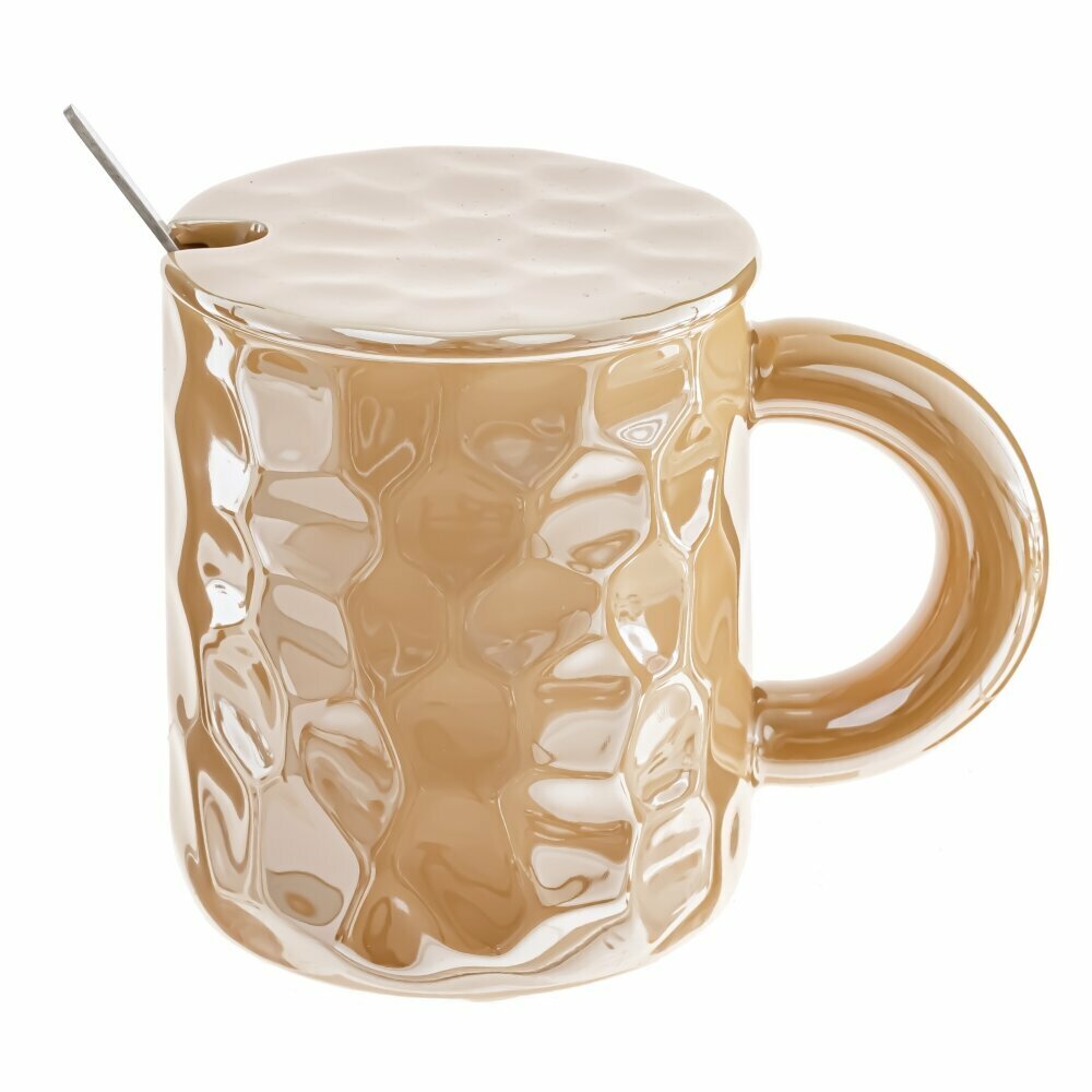 Кружка с крышкой и ложкой, 350 мл, 12,5х8х10,5 см KSM-814051_1