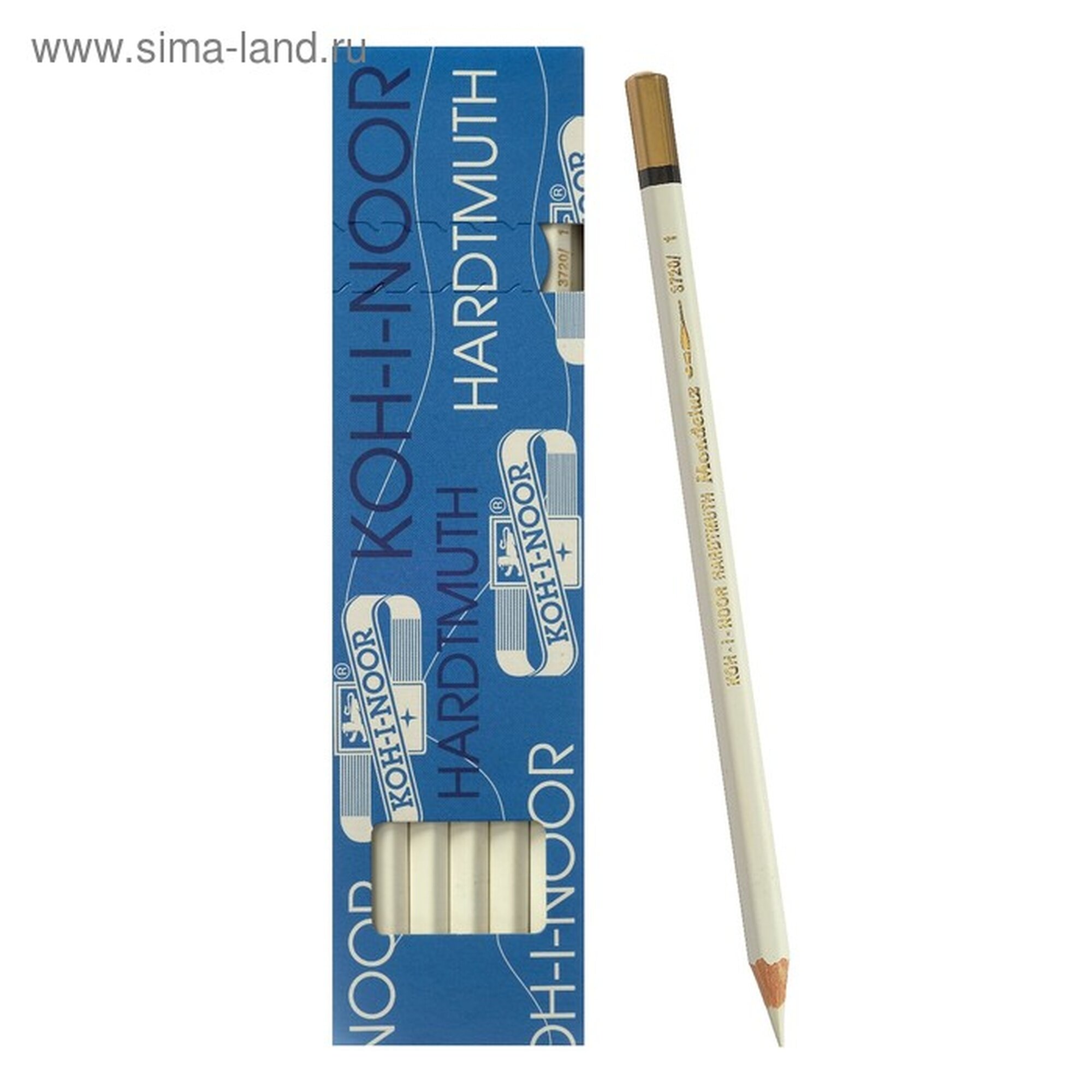 Карандаш акварельный Koh-I-Noor Mondeluz 3720/001, белый титан, 175 мм, грифель 3.8 мм, цена за 1 ШТ