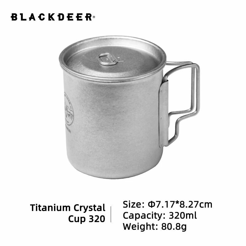 BLACKDEER Портативная Кружка Из Чистого Титана, Складной Дизайн - Изысканная Посуда Для Кемпинга И Пикника, С Вращающейся Ручкой (антикоррозийное Покрытие + Ультралёгкий Вес 80г)