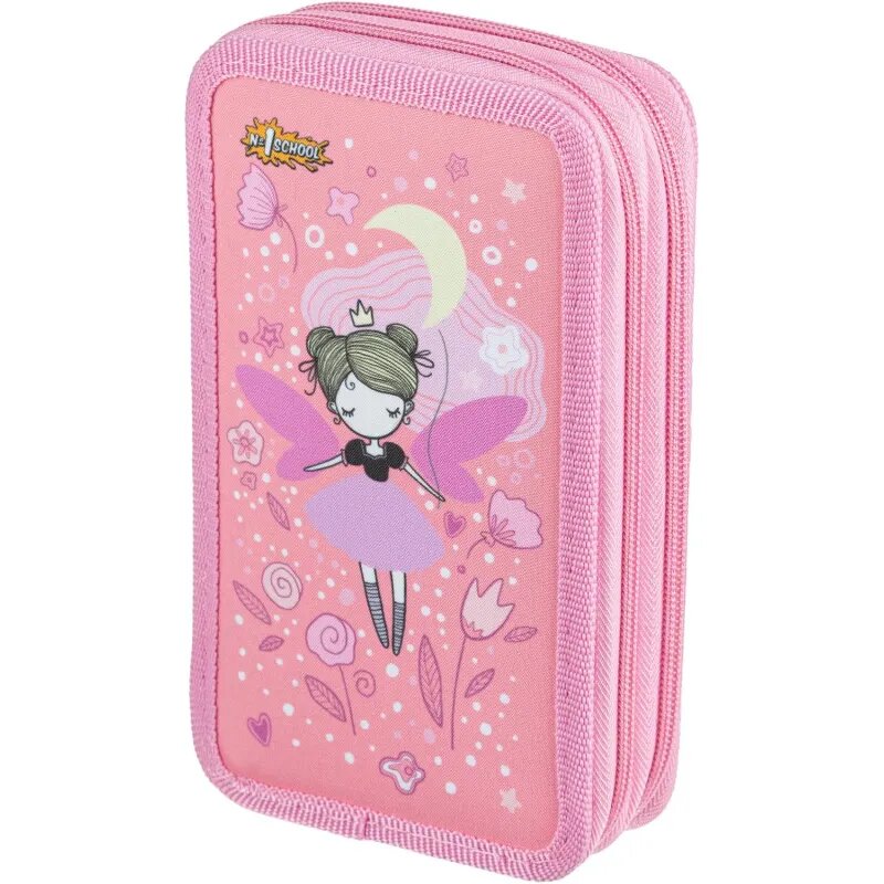 Пенал Фея 2 отд. ткань, 190х110 мм, ПКТ 11-20 Комус Класс 1554532