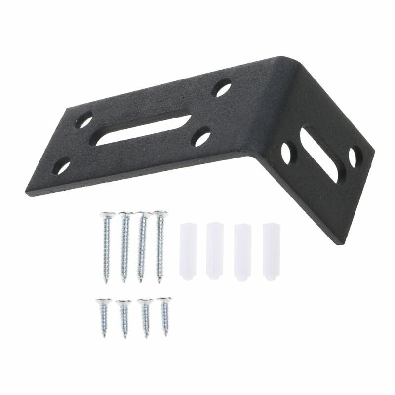 Г-образный прямоугольный кронштейн для поддержки полки-черный-40x80 мм