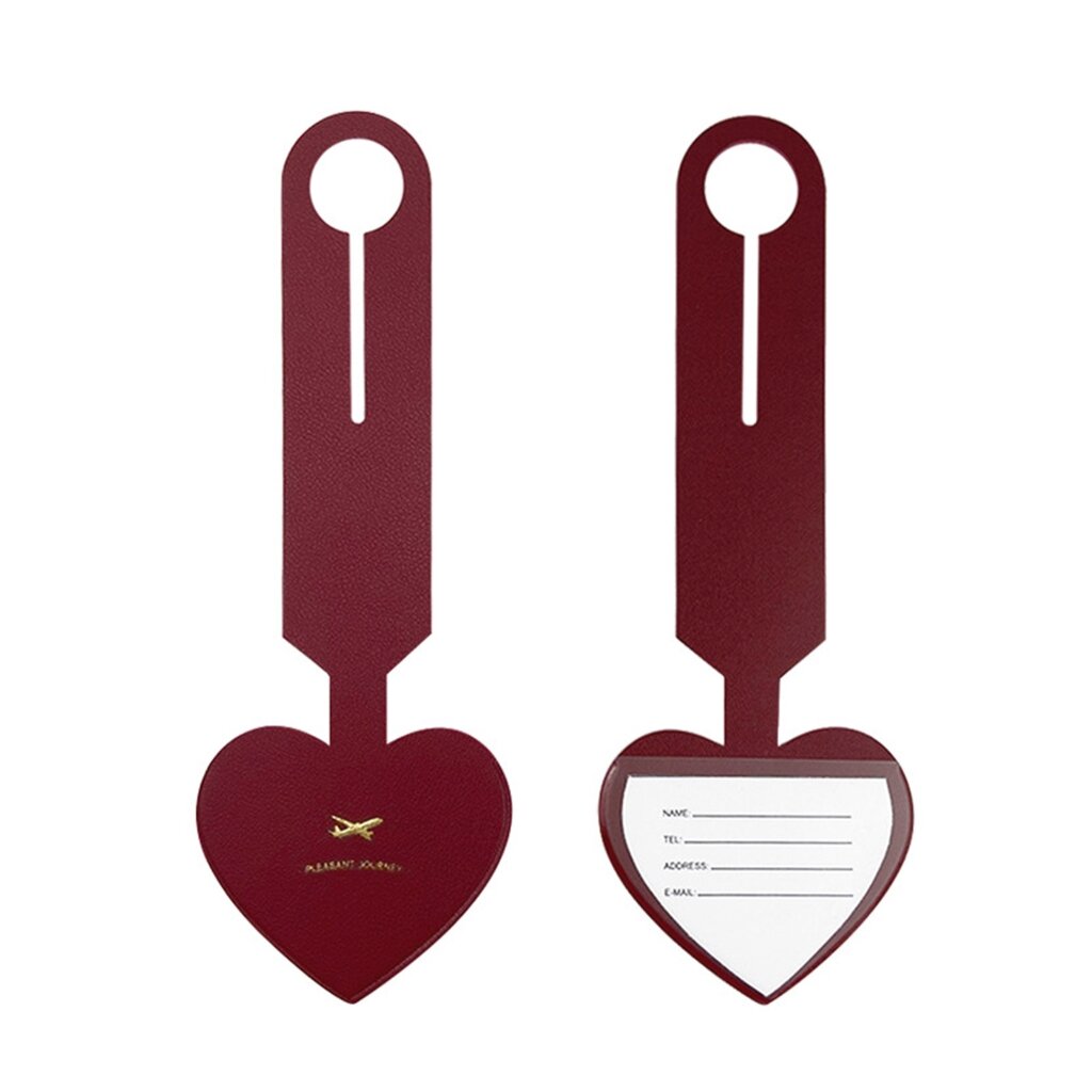 Посадочный талон с багажной биркой из искусственной кожи-Винно-красный